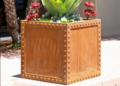 China Commercial Corten Steel Planter Pots 25 Days Delivery Custom Sizes for Outdoor Garden Landscaping for sale