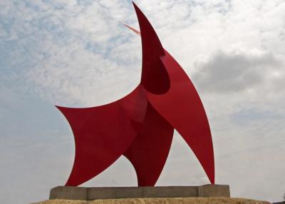 China Racing Sails Painted Stainless Steel Sculpture 2.4m Outdoor Art for sale