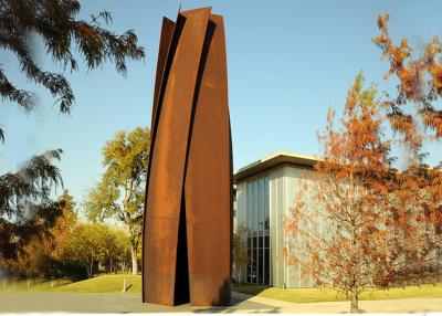 China Corten Steel Garden Sculpture Column Shape Rusty Finish Anti Corrosion Art 5 Piece Set for sale