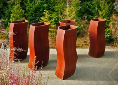 China Custom Corten Steel Flower Planters with Rust Patina Finish - 30 Day Delivery & 1 Set MOQ for Garden & Indoor Decoration for sale