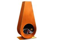China Tumbler Design Corten Steel Fire Pit 80cm Height with Optional Grill for Outdoor Garden Decoration for sale