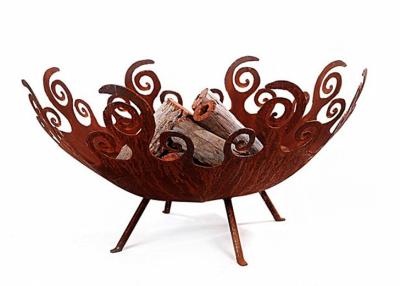 China Custom Corten Steel Fire Pit with Flower Feature Design - 30 Day Delivery, 10pcs MOQ for Outdoor Garden Heating for sale