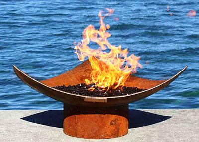China Corten Steel Modern Fire Pit 50cm Height Outdoor Fire Bowl - Customizable Metal Fireplace for Garden for sale
