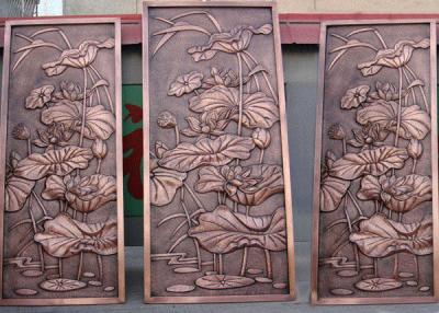 China Custom Bronze Lotus Flower Bas Relief Wall Art - 30 Day Delivery with Custom Size Options for Interior and Outdoor Decoration for sale