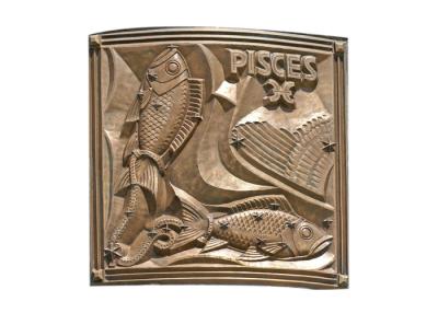 China Pisces Bronze Relief Plaque - Custom Sizes 180cm 200cm 250cm for Indoor Outdoor Decoration for sale