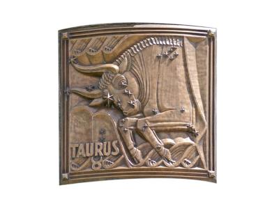 China Custom Bronze Taurus Constellation Wall Art - Indoor & Outdoor Metal Relief with 30-Day Delivery for sale