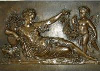 China Mother With Angel Bronze Wall Art Relief Casting - Custom Size Available - 30 Day Delivery - Bronze Finish for sale