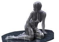 China Outdoor Stainless Steel Laser Cut Dancer Sculpture 150 cm Customizable for sale