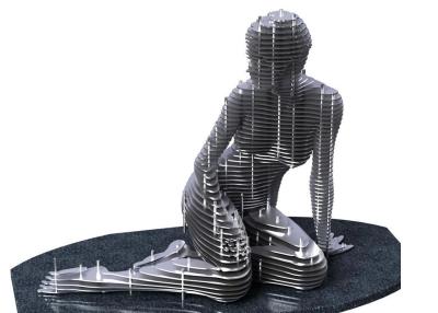 China Outdoor Stainless Steel Laser Cut Dancer Sculpture 150 cm Customizable for sale