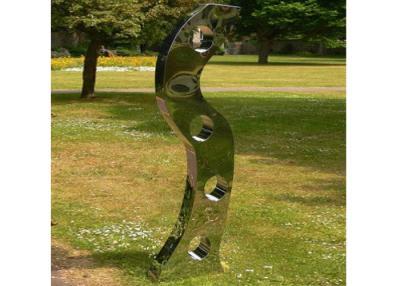 China Mirror Polished Modern Abstract Garden Stainless Steel Sculpture Custom Size Outdoor Decor for sale