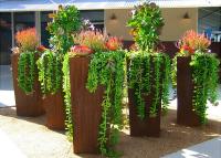 China Modern Corten Steel Planter Box 80cm Height Outdoor Garden Decoration with 80+ Year Lifespan for sale