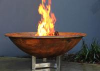 China Corten Steel Fire Pit Bowl 60-150cm Rusty Finish Round Fire Bowl with Corrosion Stability for sale