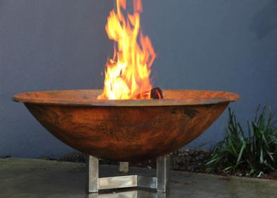China Corten Steel Fire Pit Bowl 60-150cm Rusty Finish Round Fire Bowl with Corrosion Stability for sale