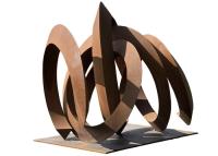 China Custom Corten Steel Abstract Sculpture Rusted Metal Art Garden Decoration 1 pc for sale