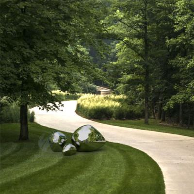 China Modern Art Stainless Steel Sculpture The Sacred Stones 300cm Garden Decor for sale