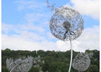 China Customized Stainless Steel Dandelion Sculpture 120cm Outdoor Garden Art Decor for sale