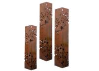 China Custom Corten Steel Garden Lantern Rusted Metal Art Decor Custom Size Outdoor for sale