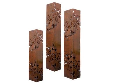China Custom Corten Steel Garden Lantern Rusted Metal Art Decor Custom Size Outdoor for sale