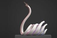 China Outdoor Stainless Steel Swan Sculpture White Painted Finish Custom Size for sale