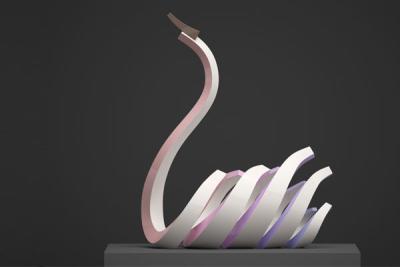 China Outdoor Stainless Steel Swan Sculpture White Painted Finish Custom Size for sale