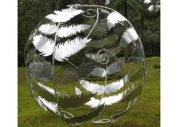China Custom Stainless Steel Leaf Ball Sculpture Modern Art Garden Sphere 1pc for sale