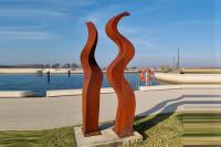 China Corten Steel Sowelu Hum Sculpture 200x80x80cm Outdoor Garden Art for sale