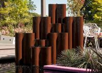 China Custom Corten Steel Column Water Feature Fountain Outdoor Garden Cascading 1 pc for sale