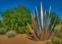 China Customized Polished Stainless Steel Aloe Vera Sculpture for Park Decoration for sale