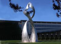 China Abstract Dancer Modern Stainless Steel Sculpture Cast Grain Finishing Custom Size for sale