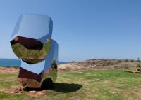 China Mirror Polished Stainless Steel Rock Sculpture 1.5m Outdoor Modern Landscaping Art for sale