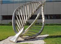 China Large Contemporary Outdoor Metal Leaf Sculpture 1.5m 2m Stainless Steel 316 Garden Art for sale
