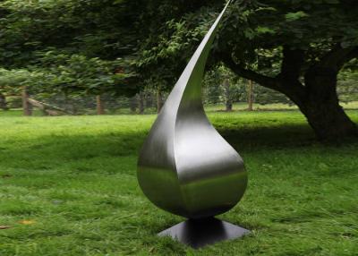 China Stainless Steel 316 Waterdrop Garden Sculpture 2m Brushed Finish Contemporary Art for sale