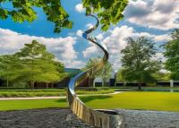 China Stainless Steel Spiral Water Fountain Sculpture Polished Mirror Finish Custom Size Outdoor Garden Decor for sale