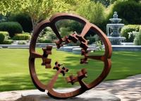 China Welded Corten Steel Garden Flower Sculpture Rusty Metal Art Outdoor Decor Custom Size for sale