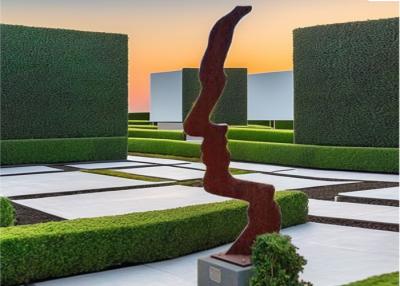 China Custom Corten Steel Face Sculpture Rusty Outdoor Garden Art 1 pc for sale