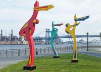China Painted Stainless Steel Dancing Figure Sculpture 2.5m for Public Park Decoration for sale