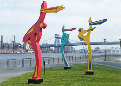 China Painted Stainless Steel Dancing Figure Sculpture 2.5m for Public Park Decoration for sale