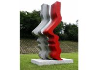 China Custom Color Stainless Steel Face Sculpture 3m Corrosion Resistant Garden Art for sale