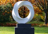 China Large Stainless Steel Garden Sculpture 160cm Contemporary Metal Art Decor for sale