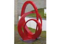 China Red Painted Abstract Stainless Steel Sculpture 90 cm for Public Park Decoration for sale