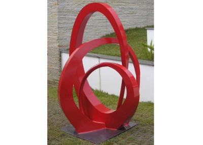 China Red Painted Abstract Stainless Steel Sculpture 90 cm for Public Park Decoration for sale