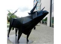 China Forged Stainless Steel Bull Sculpture 180 cm Outdoor Urban Decoration Abstract Art for sale