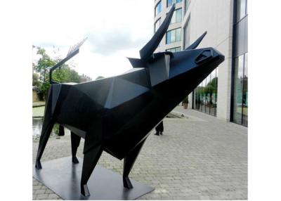 China Forged Stainless Steel Bull Sculpture 180 cm Outdoor Urban Decoration Abstract Art for sale