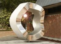 China Contemporary Large Scale Stainless Steel Sculpture Distorted Round 2mm Thickness for sale