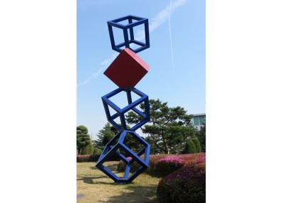 China Cube Garden Large Stainless Steel Sculpture Outdoor Metal Art 250cm Custom for sale