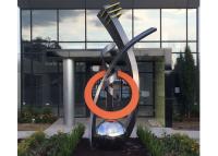 China Stainless Steel Abstract Guitar Sculpture 250cm Customizable Monumental Art for sale