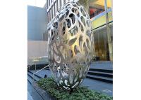 China Hollow Eggs Stainless Steel Sculpture 200cm Height Modern Installation Art for Garden Decoration for sale