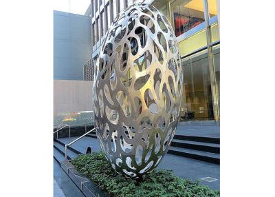 China Hollow Eggs Stainless Steel Sculpture 200cm Height Modern Installation Art for Garden Decoration for sale