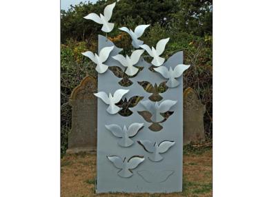 China Stainless Steel Flying Bird Sculpture Wall Art Garden Decoration 180 cm for sale