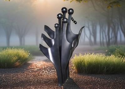 China Custom Painted Abstract Stainless Steel Garden Art Sculpture 1pc Outdoor Modern Decor for sale